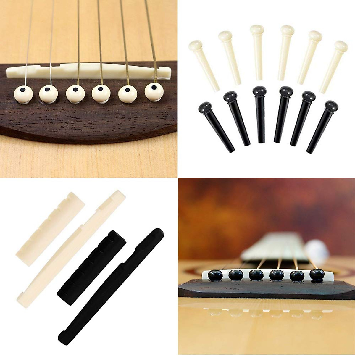 Anvin Acoustic Guitar Accessories Kit Guitar Strings Replacement Changing Tool Including Guitar Acoustic Strings, Picks, Capo, String Winder, Bridge Pins, Picks for Guitar Players Beginners (48 Pcs)