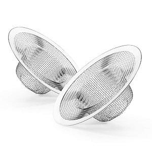 RAVCON 2PCS Kitchen Sink Strainer Mesh Stainless Steel Sink Drain Strainer Basket Filter Large Wide Rim 4.5 inch for Bathroom Bathtub Wash Basin Floor Drain Balcony Drain Hole