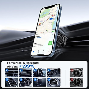 Magnetic Phone Holder for Car [20 Powerful Magnets], Hands-Free Magsafe Car Mount for Air Vent, Cell Phone Vehicle Mount, Mobile Stand for Car, Fit for iPhone All Phone Smartphone