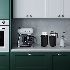 Beautyflier Wide Mouth Mason Jars 64oz Sleeve, Large Mason Jar 64 Ounce Insulators, Wide Mouth Half Gallon Mason Jars Sprouting Jars Blackout Sleeve, Sleeve Only (Black)