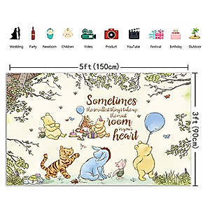 Classic Bear and Friends Photography Backdrop Newborn Baby Shower Decoration Background Boys Girls Birthday Party Backdrop Studio Props 5x3ft