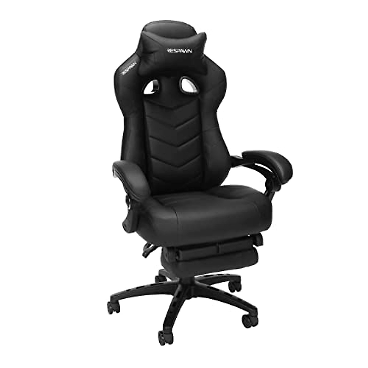 RESPAWN 110 Pro Gaming Chair - Gaming Chair with Footrest, Reclining Gaming Chair, Video Gaming Computer Desk Chair, Adjustable Desk Chair, Gaming Chairs For Adults With Headrest Pillow - Black