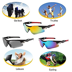 HPLRZXI 3 Pairs of Sports sunglasses Cycling Sunglasses for Men Women Youth Baseball Cycling Fishing motorcycle Running golf, UV Protection.