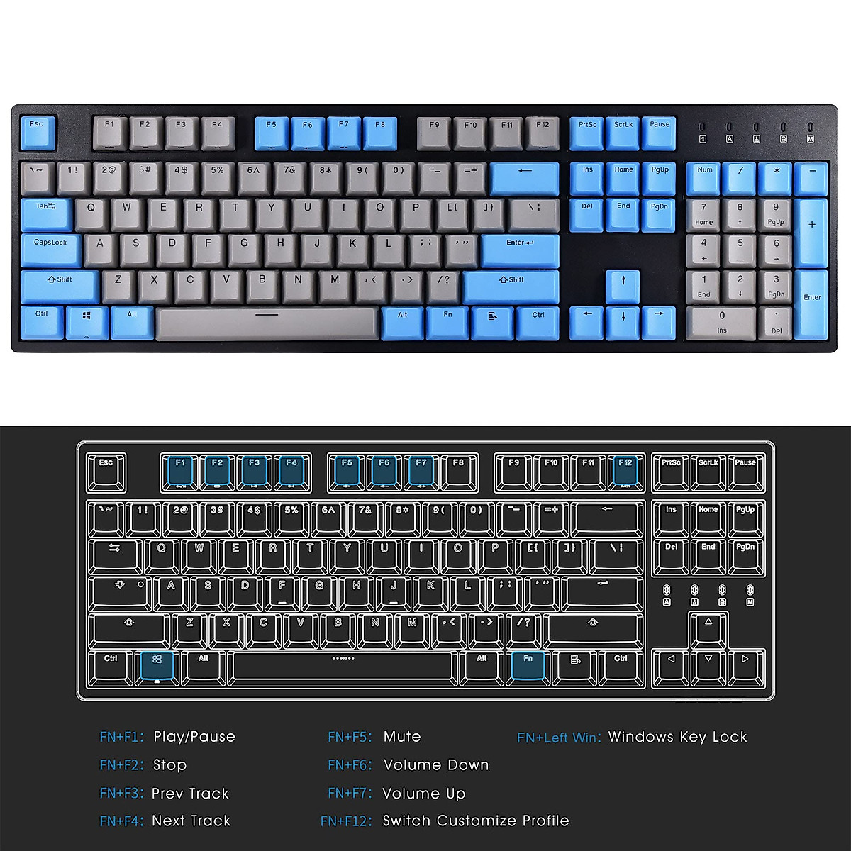 DURGOD Taurus K310 Big Mechanical Gaming Keyboard - 104 Keys - Double Shot PBT - NKRO - USB Type C (Cherry Brown,Black,ANSI/US)