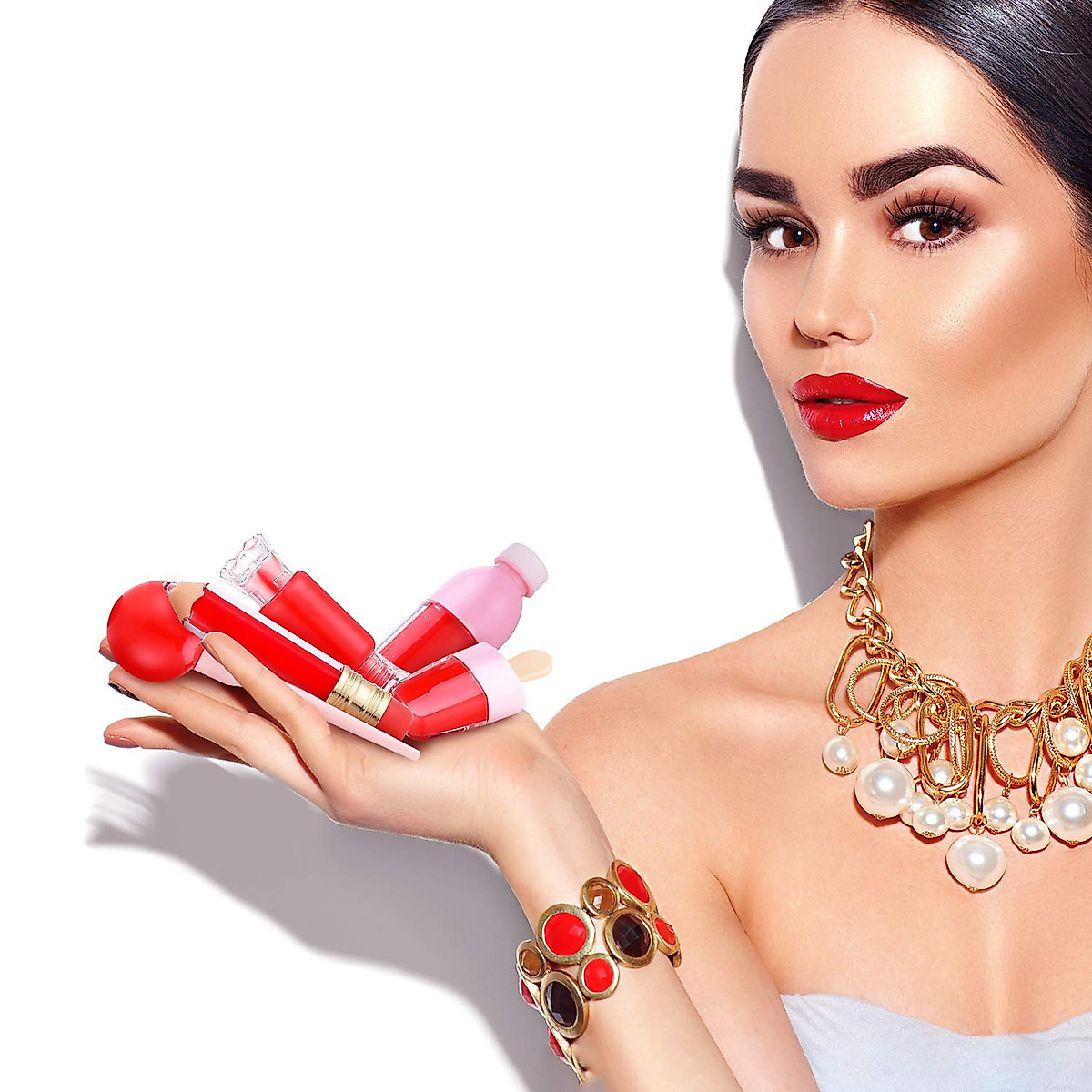 30 Pieces Empty Lip Gloss Tubes Tool Set, Include 25 Pencil Ice Cream Lollipop Bottle Candy Shaped Empty Lip Gloss Bottle Refillable Lip Balm Containers and 5 Plastic Funnels for Women Girls DIY