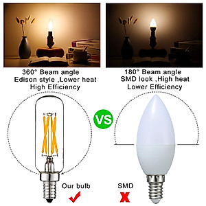 LiteHistory LED Bulb Dimmable 6W Equal Warm White 2700K T6 T25 E12 Candelabra Bulb 60 watt for Chandeliers,Ceiling Fan,Pendant,Wall sconces AC120V 600LM e12 Light Bulb 6Pack