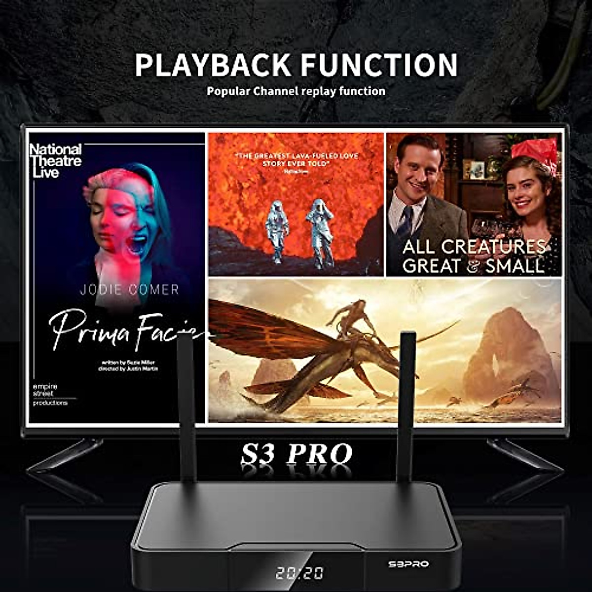 2023 S3pro S3 Pro Support 6k HD Dual- Wi-Fi Best of Best TV Box, 2GB RAM, 32 GB Storage