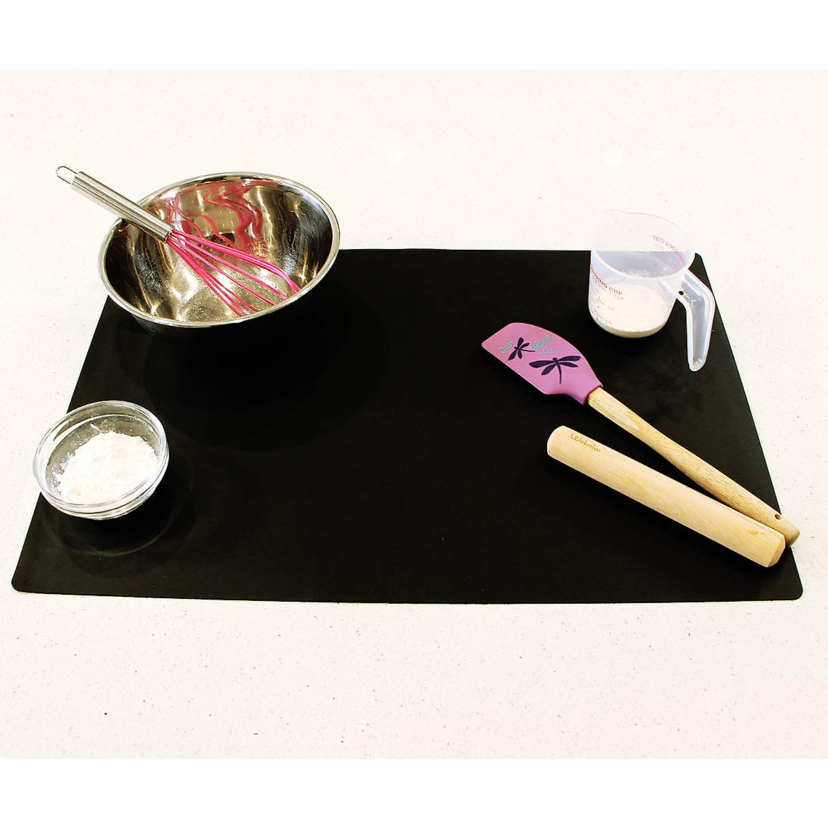 Webake Extra Large Silicone Mat For Countertop, Multipurpose Nonstick Heat Resistant Mat 23.6" x 15.7" for Baking, Rolling Dough, Fondant, Resin Expoxy, Craft, Jewerly (Black)