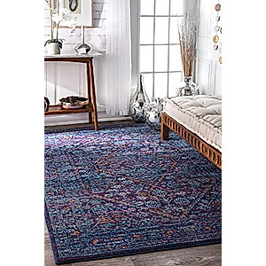 nuLOOM Vintage Medallion Rima Area Rug, 5' x 7' 5", Purple