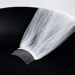 Bmirth 1 Layer Bridal Wedding Veil Cathedral Long Length Lace Bride Tulle Hair Accessories With Comb for women Floral 118" Veil Headpeice (White)