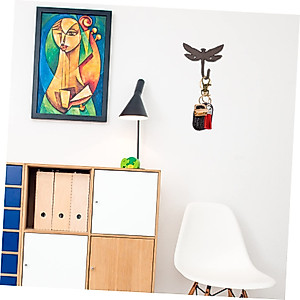 Zerodeko Sturdy Iron Material Coat Hanger Wall Mount Dragonfly Key Decor Clothes Hook