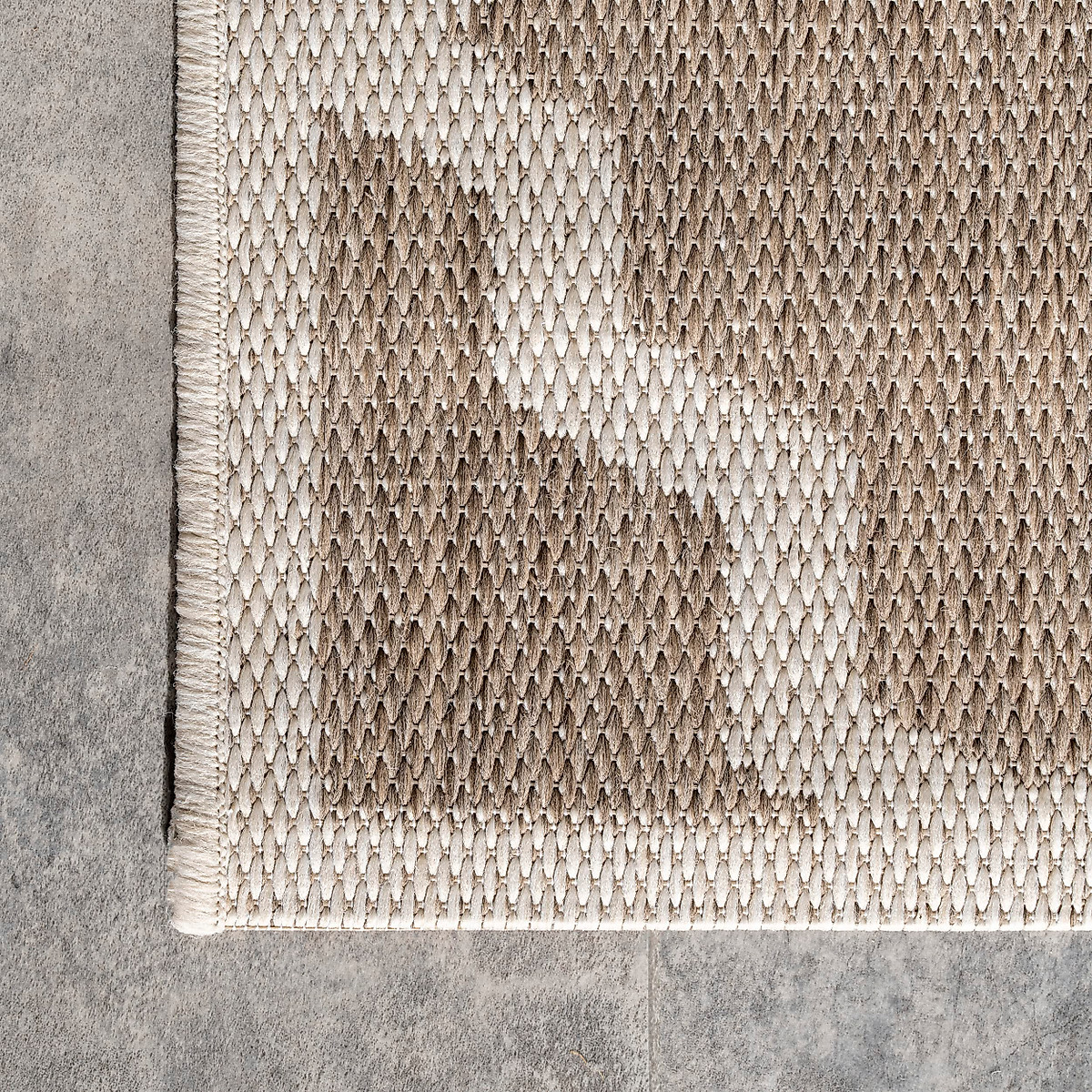 nuLOOM 2' x 8' Outdoor Performance Area Rug, OEKO-TEX Certified, Weather Resistant, High Traffic, Patio, Balcony, Outside, Gina Taupe