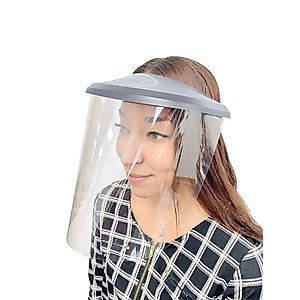 PEP Face Shield - w/ 3 Pack Of Reusable Shield. UV Coated-Anti Fog, Adjustable Size for ALL, Full Face Protection, Long Lasting visor, Indoor and Outdoor Use Made In USA (GREY)
