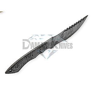 Premium Custom Handmade Damascus Steel Blank Blade Tracker for Knife Making - HB 15. Ideal for Knife Projects and Customization. Durable and Versatile Blank Blade for Knife Making Enthusiasts.