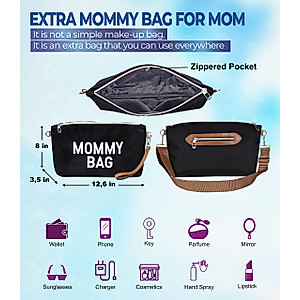 MOMMY BAG Diaper Bag Tote, for Hospital with Changing Pad, Hospital Bags for Labor and Delivery, Maternity Bag for Baby Shower, Large Capacity Baby Bag, Mom for Hospital Bag Essentials.(Black)