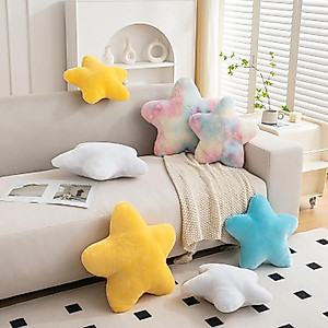 Togtlafil Star Pillows，Decorative Star Shaped Throw Pillow，Cute Room Decor，Bedroom Home Decor，15.7 inch，Plush Star Pillow (White 15.7 in)