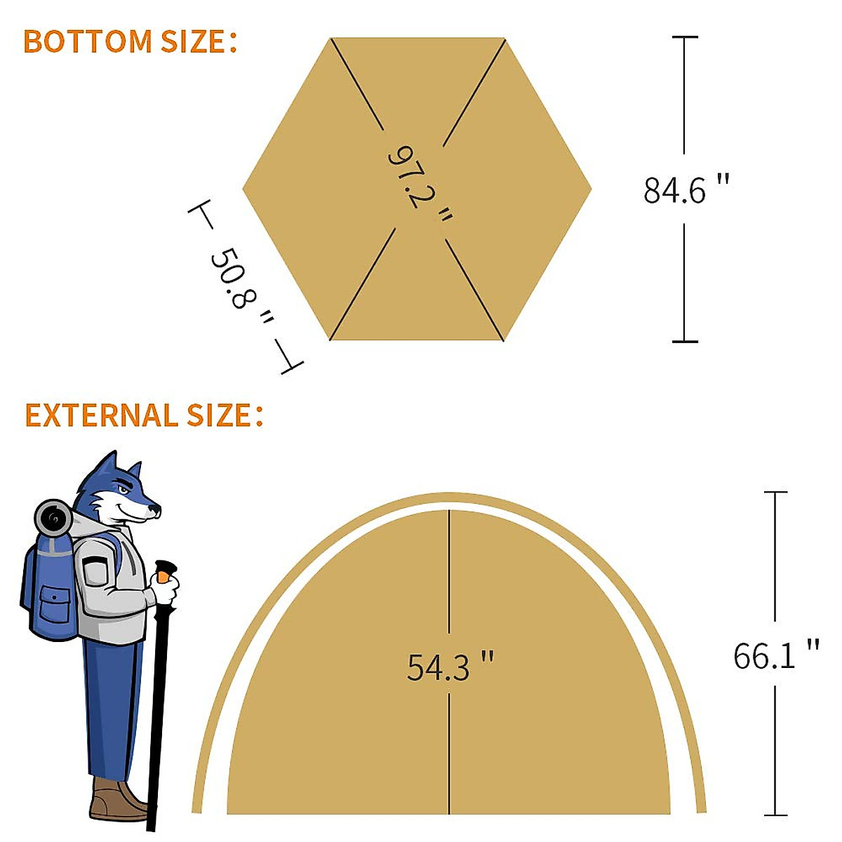 Hewolf Waterproof Instant Camping Tent - 2/3 Person Easy Quick Setup Dome Family Tents for Camping,Double Layer Flysheet Can be Used as Pop up Sun Shade