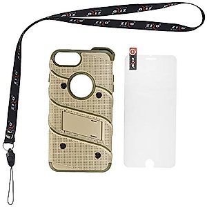 ZIZO Bolt Series for iPhone 8 Plus Case Military Grade Drop Tested Glass Screen Protector Holster iPhone 7 Plus case Desert TAN CAMO Green