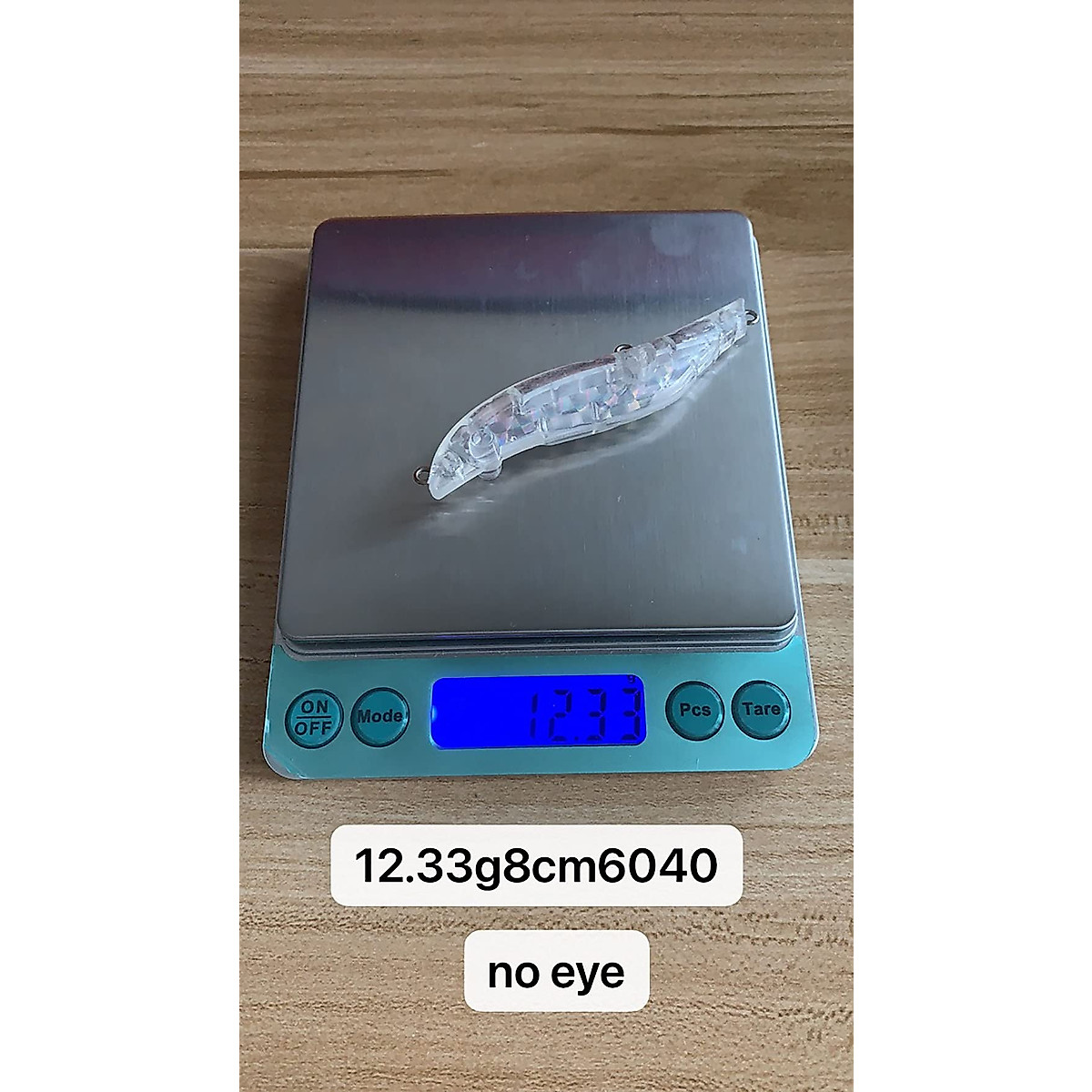 10pcs Unpainted Shrimp Fishing Lure Body 80mm 12.3g Blank Hard topwater Lures 6040# Free Eye