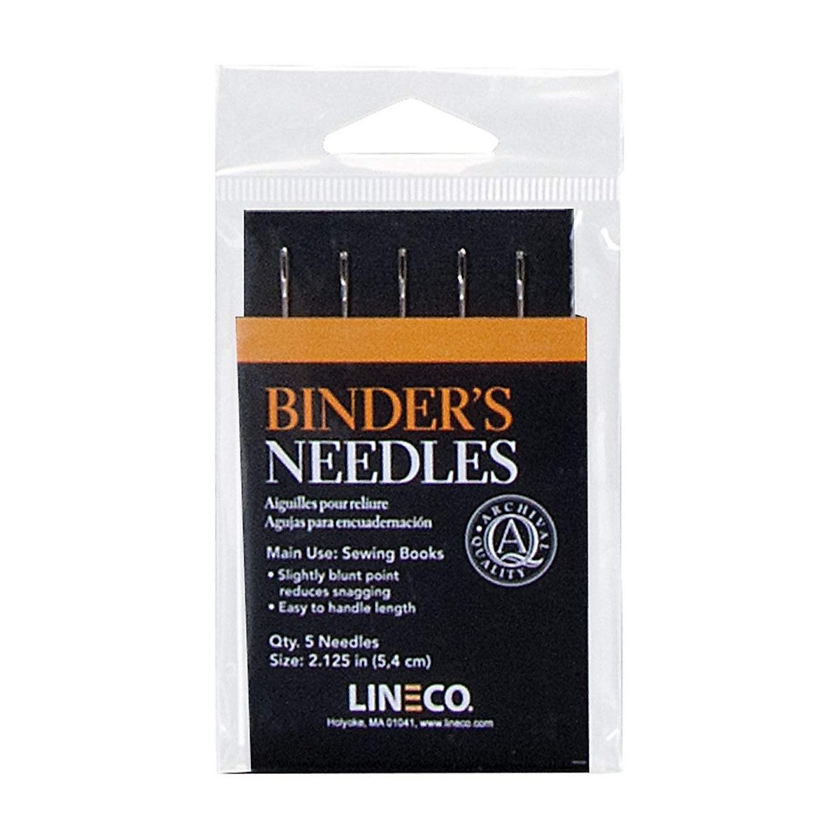 Lineco Book Binding Stainless Steel Needles, Ideally for Sewing Books and Slightly Blunt Point to Reduce Snagging, Perfect Length (Pack of 1)
