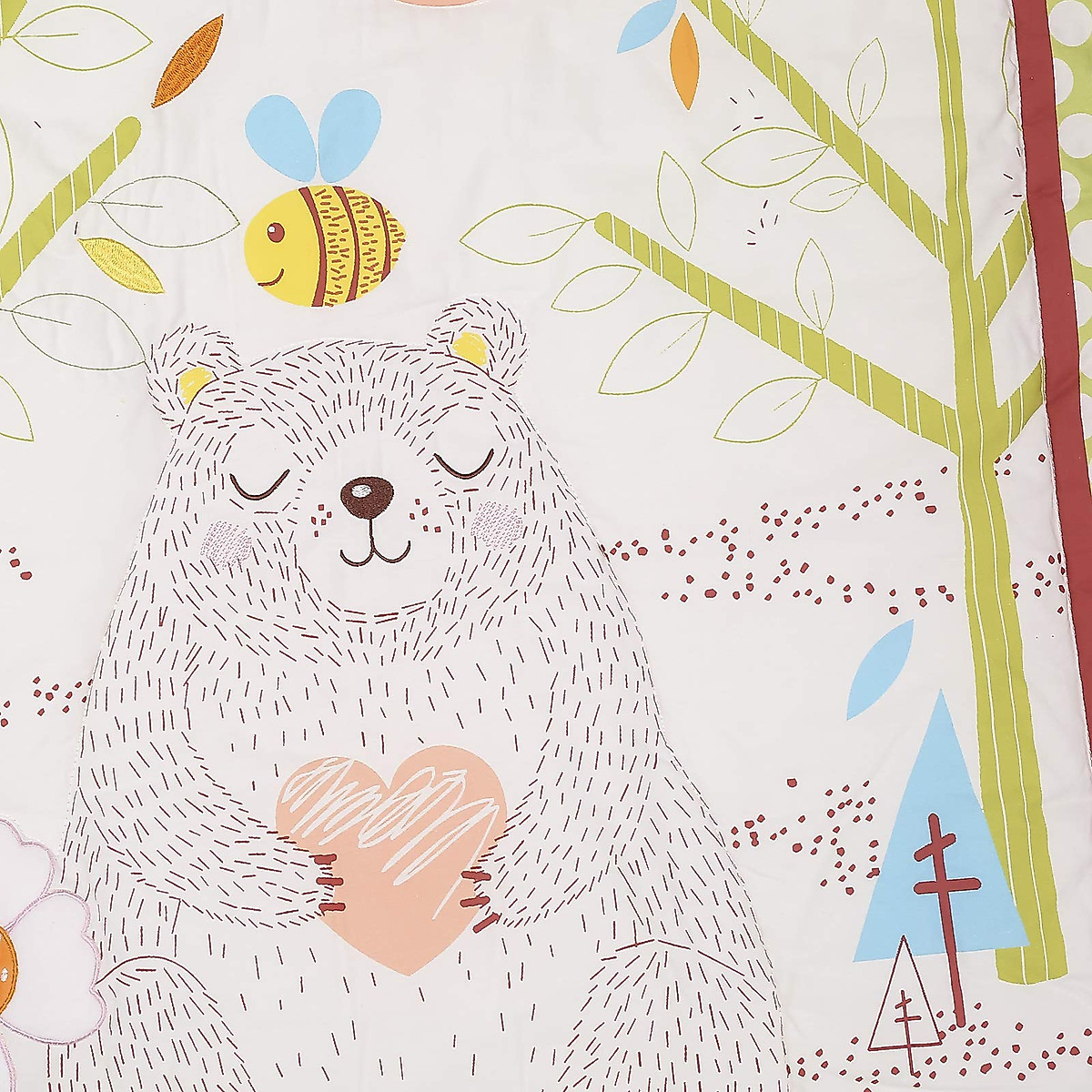 Brandream Bear Nursery Bedding Boys Woodland Animal Comforter Set Brown Baby Crib Sheet 3 Piece, Nursery Bedding Collection,100% Cotton