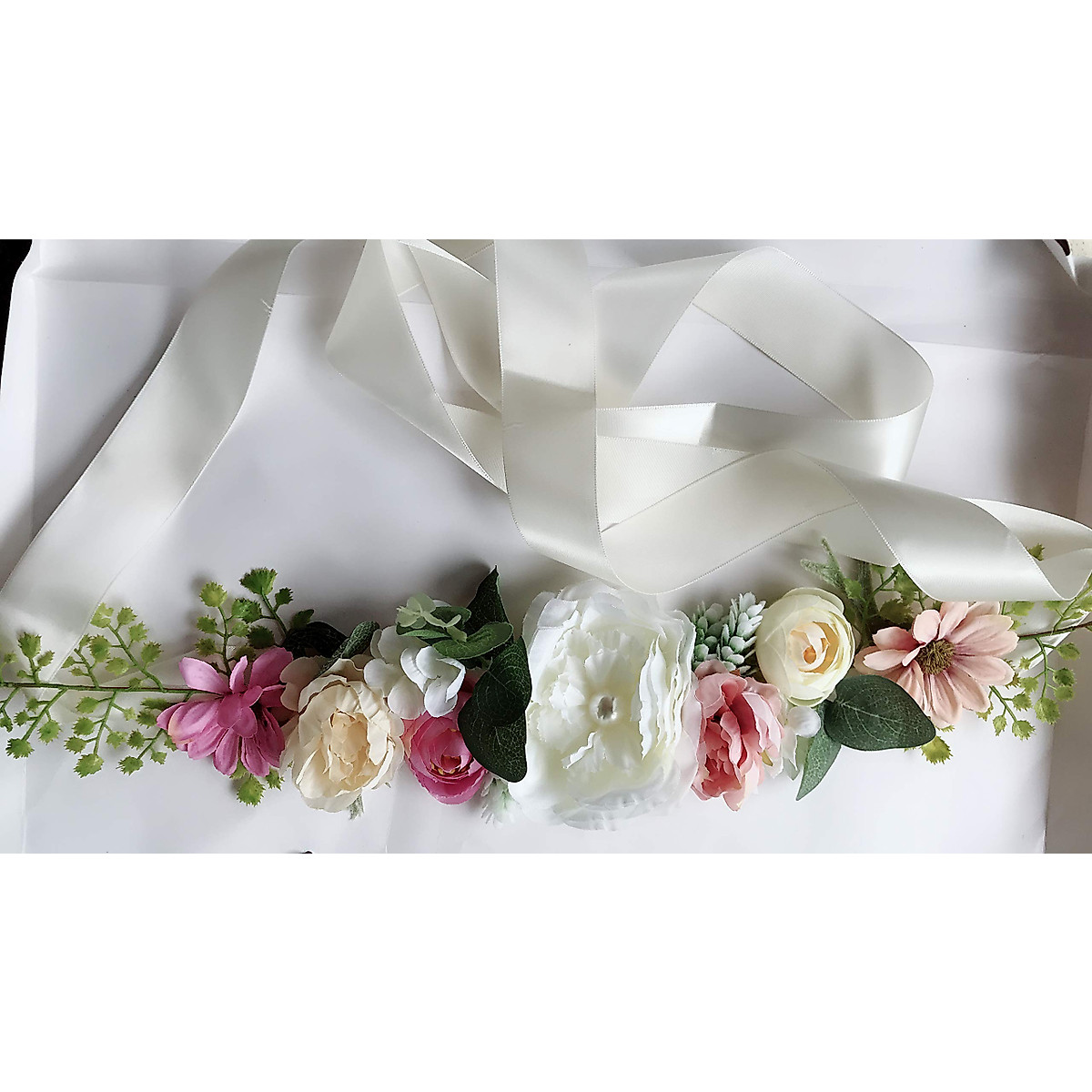 Wedding Bride Belt Sash Maternity Flower Crystal, Flower Sash, Size One Size