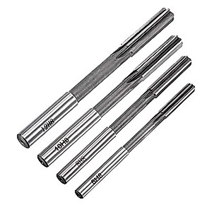 uxcell Chucking Reamer Set Lathe Machine Reamer Straight Flute Milling Cutter High Speed Steel H8 Tolerance (6mm 8mm 10mm 12mm) 4pcs