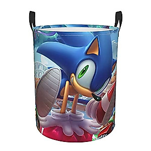 ZHANGJQ Soni_c Hedg-ehog Laundry Hamper Large Laundrys Basket Waterproof Foldable with Handles 62L Round Storage Bag,Bathroom/Bedroom/Dorm