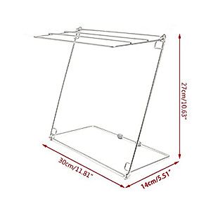 SLSFJLKJ Desktop Stainless Steel Folding Towel Drying Rack Bathroom Kitchen Organizer Stand Laundry Shelf Drain Holder