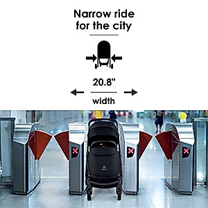 Diono Excurze Baby, Infant, Toddler Stroller, Perfect City Travel System Stroller and Car Seat Compatible, Adaptors Included Compact Fold, Narrow Ride, XL Storage Basket, Black Midnight