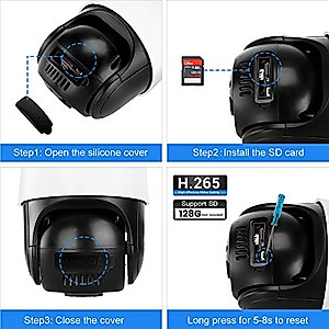 EVERSECU Outdoor PTZ Security Camera, 1080P Home 2.4Ghz WiFi IP Surveillance Camera, Two Way Audio Motion Detection Night Vision Outdoor CCTV Camera Supports SD Card and Cloud Storage