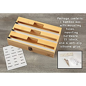 The Happy Hootie Foil and Plastic Wrap Dispenser for Kitchen Organization and Storage. Great for Kitchen Organization and Storage. Compatible with 12 inch Rolls.