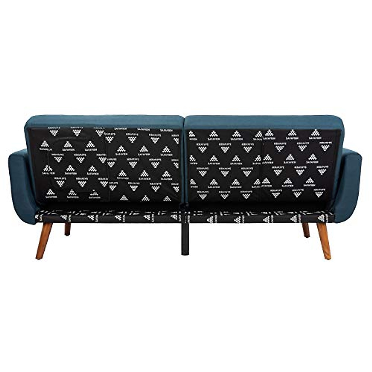 Safavieh Home Bushwick Grey and Brown Foldable Convertible 82.7" Tufted Sofa Bed Futon