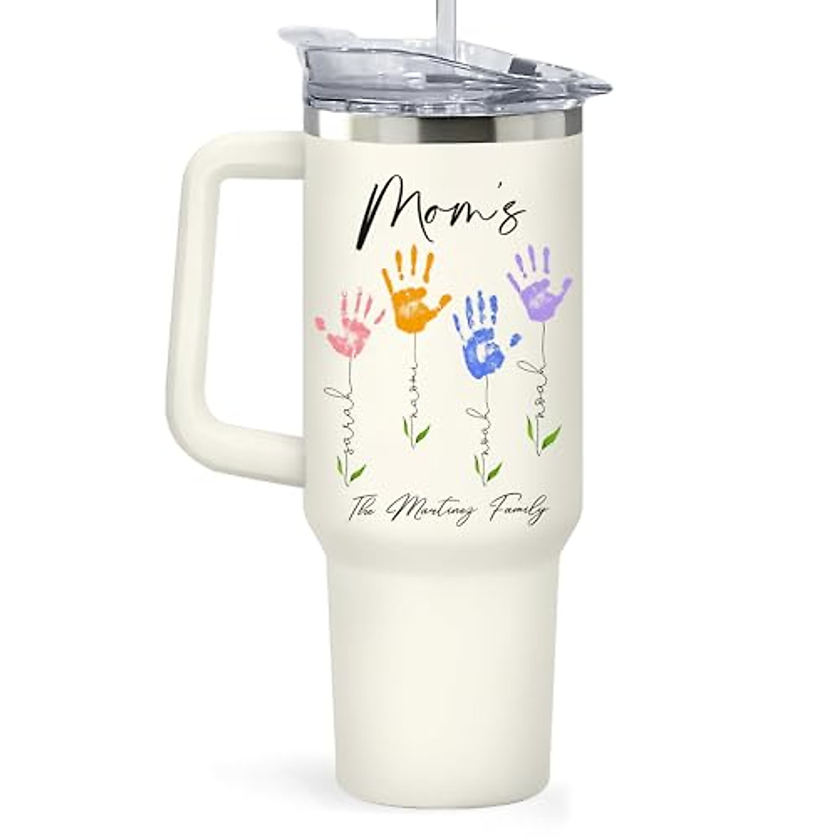 Noni Personalized Mama Tumbler, Custom Mama Tumblers With Handle And Straw, New Moms Gifts, Birthday, Christmas, Mothers Day Tumbler Gifts, Mommy Cups
