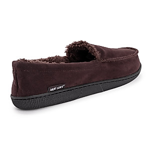 MUK LUKS Men's Faux Suede Moccasin Slipper, Brown, 12