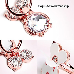 Cell Phone Ring Holder Finger Stand, Lucrave Phone Kickstand, 360 Degree Rotation Phone Ring Grip with Crystal, Compatible with iPhone Samsung Galaxy, LG Google Pixel, Smartphone Accessories