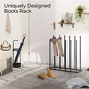 FOUCSSOMEI Tall Boot Rack, Large Size Boot Storage, Boot Organizer for Tall Boots, Boot Rack for Entryway, Metal, Cloest, Patio, Black
