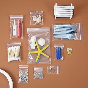 200 Pcs 1" x 1" Small Thick Heavy Duty Clear Reclosable Zip Poly Lock Bags Durable Seal Resealable Zipper Bags Jewelry Earrings Pill Zip Bag