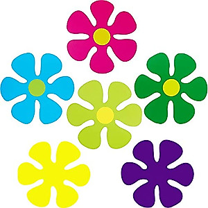 60 Pieces Flower Shaped Cutouts Mini Retro Flower Cutouts for Hippie Party Craft Home Wall Decoration