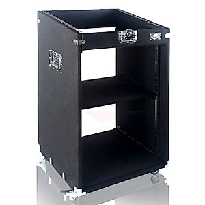 Griffin Ultimate Rackmount Studio Mixer Flight Road Case 25U Mount Space Pro-Audio Amp Cabinet Travel Trunk For Music Gear Recording Equipment | Portable DJ Sound Booth Rack Stand Carpet PA Cart