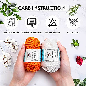 Inscraft 48 PCS Crochet Yarn Kit, 1400 Yards 40 Colors Acrylic Yarn Skeins, 2 Crochet Hooks, 2 Weaving Needles, 4 Stitch Markers, 1 Bag, Yarn for Crocheting & Knitting, Gift for Beginners and Adults