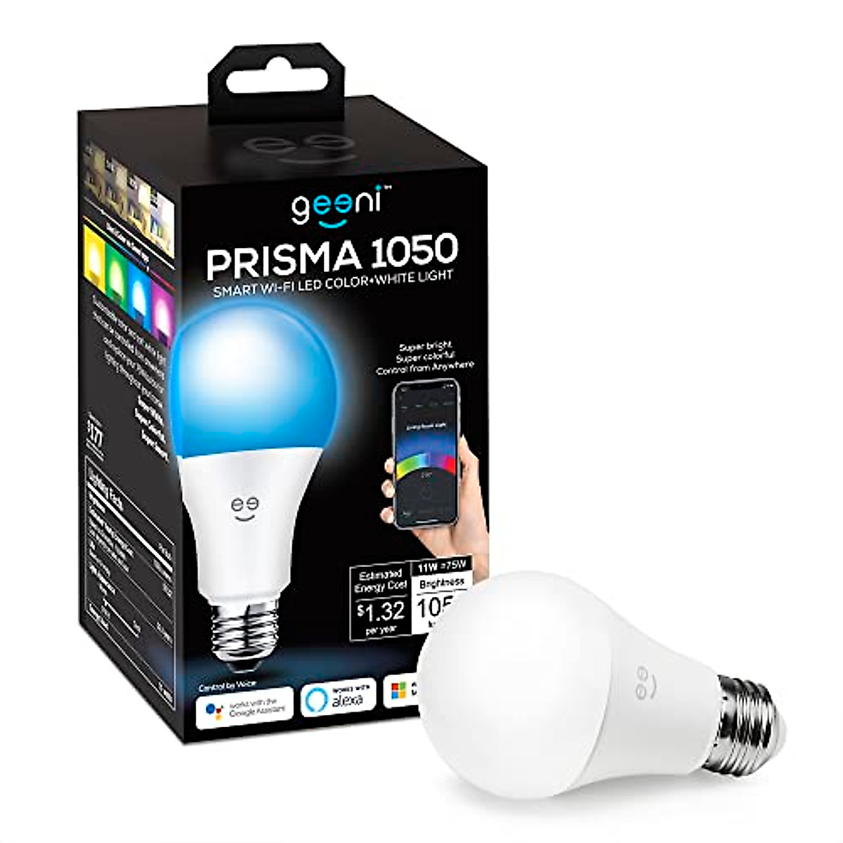 75W A21 Medium Base Colour Dimmable Prisma 1050 Smart LED Light Bulb