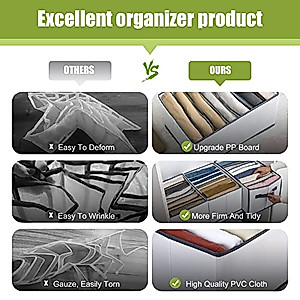 Prisame 2 Pack Wardrobe Clothes Organizer, 7 Grids Clothes Organizer for Folded Clothes, Washable Drawer Organizers for Clothing, Closet Organizers and Storage Jeans T-shirts Pants Leggings