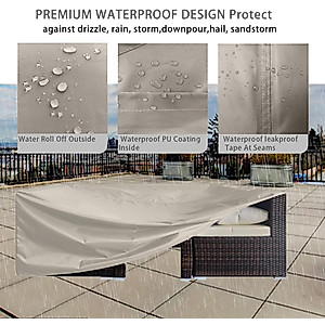 Garden Balsam Waterproof Rectangular Patio Table and Chair Cover Blue Grey 62" L X 42" D X 28" H Outdoor General Purpose Furniture Covers Patio Furniture Set Cover