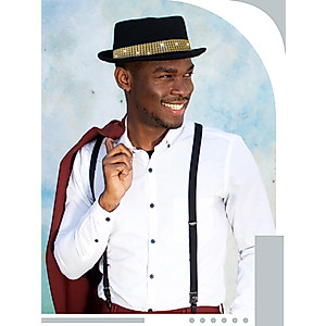 Crowye 4 Pcs Rhinestone Stretchable Hat Bands for Cowboy Women Panama Hat Belt Bling Western Hat Accessories Adjustable Hat Jewelry (Gold,Silver,Dazzling,Black)