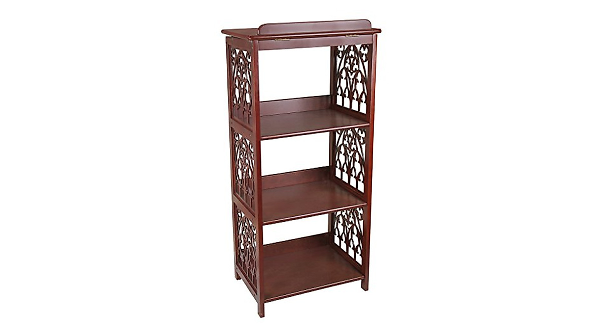 Gothic Wooden Bookstand with Fretwork by Design Toscano