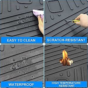 TIMUCI Cargo Mat for 2010-2024 Toyota 4Runner W/O 3rd Seat W/O Sliding Tray, Trunk Mat & Back Seat Cover Protector Set, All Weather TPE Cargo Liner 4 Runner Accessories (Backrest Mats+Cargo Liner)