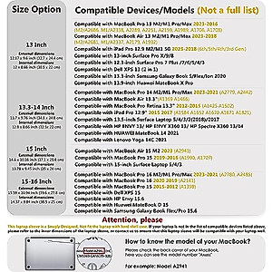 HYZUO 15-16 Inch Laptop Sleeve Compatible with MacBook Pro 16 M2/M1 Pro/Max A2780/A2485/A2141 2019-2023, MacBook Pro Retina 15 2012-2019, Faux Suede Leather Case with Pouch, Space Gray