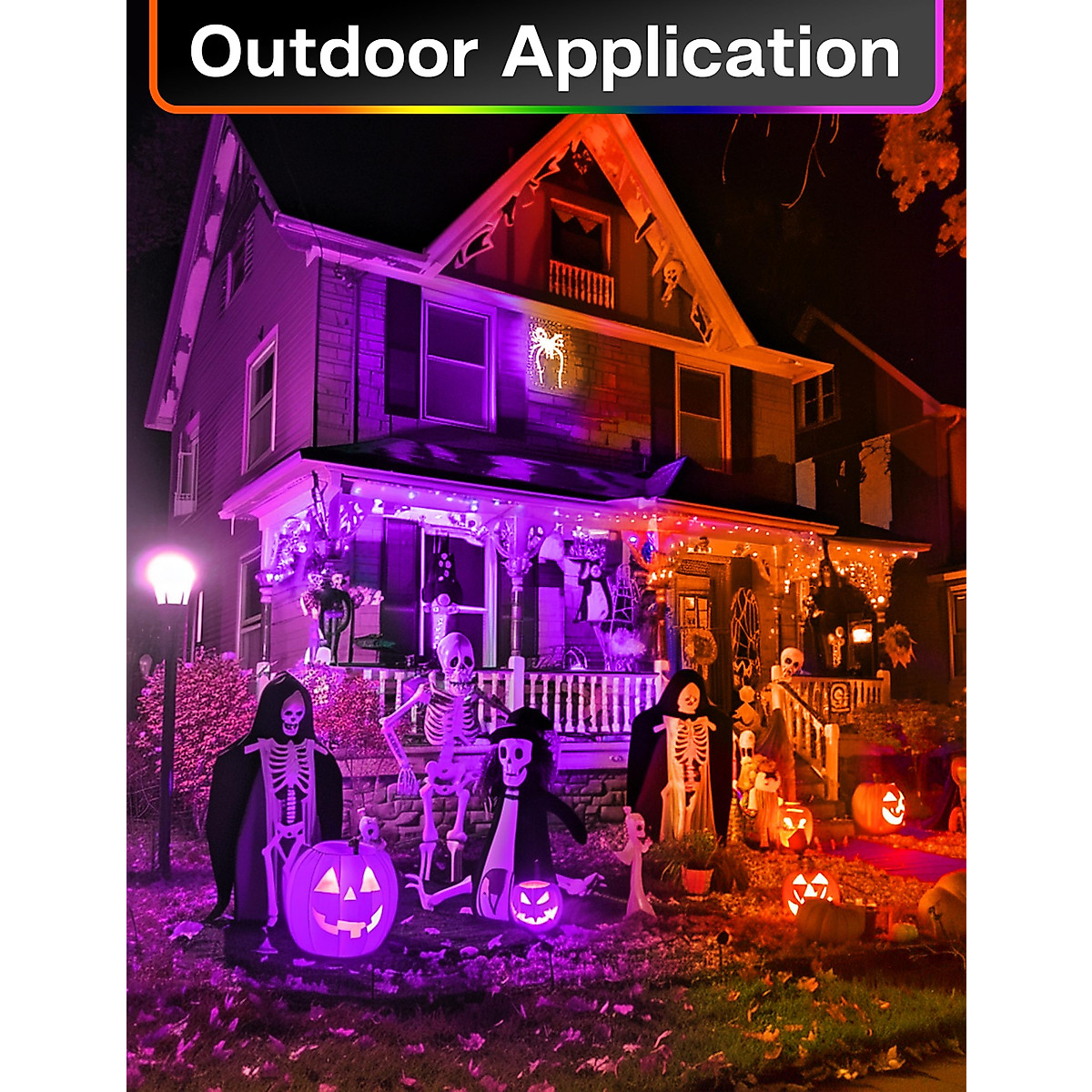 LEDERA LED Flood Orange Purple Light Bulb, 15W Equivalent 150W, Par38 Orange Purple Flood Light, E26 Base, Colored LED Light Bulbs, Not-dim Ideal for Halloween, Christmas, Party, Holiday, 2 Pack