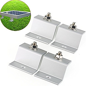 F-ber 1 Set (4pcs) Solar Panel Mounting Hardware Z Type Bracket Aluminum W/Stainless Bolt for RV Boat Off Grid 38mm Width Solar Panels (38 * 25 * 27mm/1.49"*0.98"*1.06")